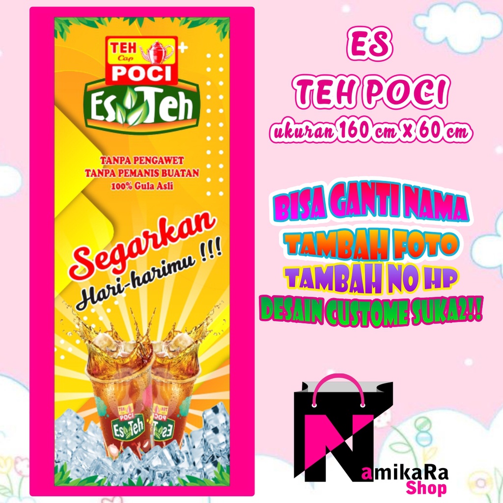 Jual Spanduk Banner Backdrop Es Teh Poci / Banner Teh Poci / Spanduk ...