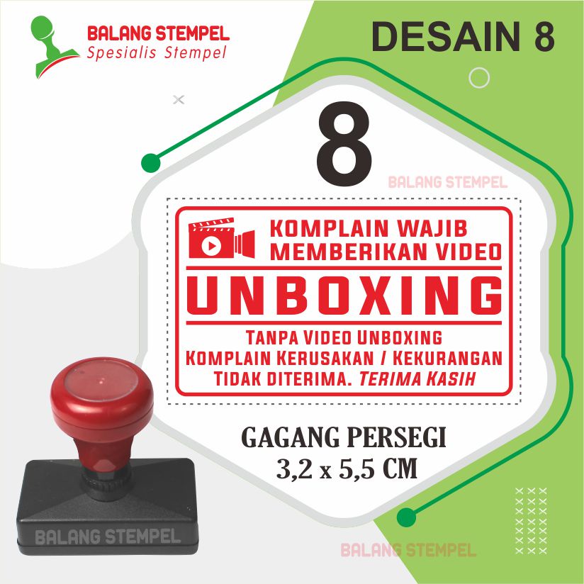 Jual Stempel Flash Unboxing Stampel label Fragile packing kardus Cap ...