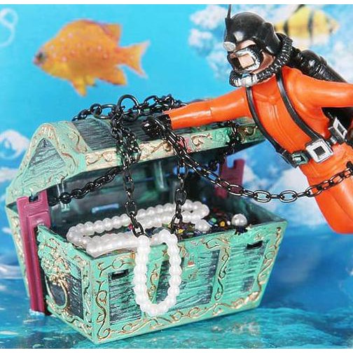 Jual dipesan Mainan Aquarium Penyelam Harta Karun Diver Hunter Treasure ...