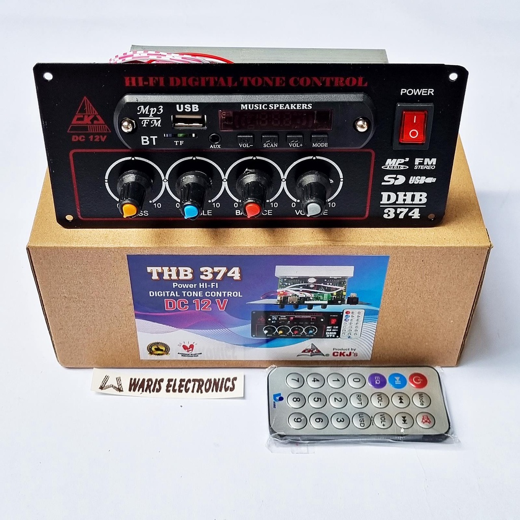 Jual Kit Speaker Aktif modul MP3 Bluetooth 12V DC Stereo Amplifier CKJ Tipe THB 374 | Shopee ...