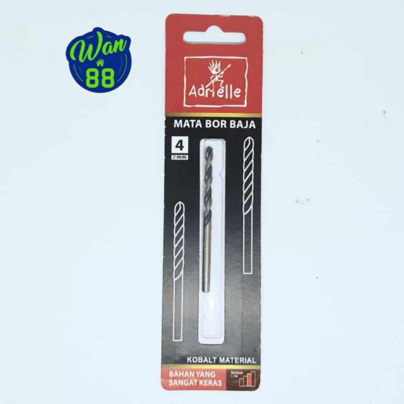 Jual Mata Bor Baja/Besi Adrielle 4 mm,Kobalt material harga per 1 pcs ...