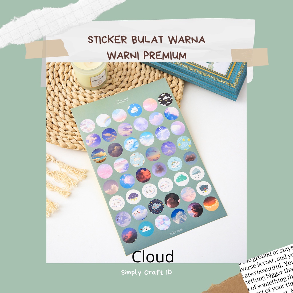 Jual Simply Craft ID - Sticker stiker bulat warna warni / Sticker basic ...