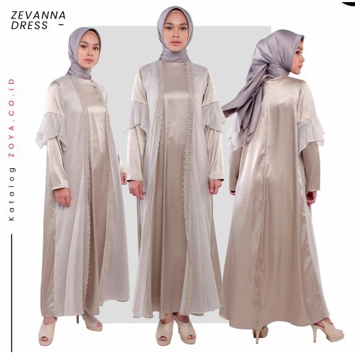 Jual Dress Gamis Zoya Terbaru Zevanna Dress New Arrival Kombinasi Lace ...