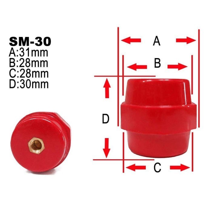 Jual busbar panel grounding bus bar SM25 SM30 SM51 25mm 30mm 50mm m6 merah | Shopee Indonesia