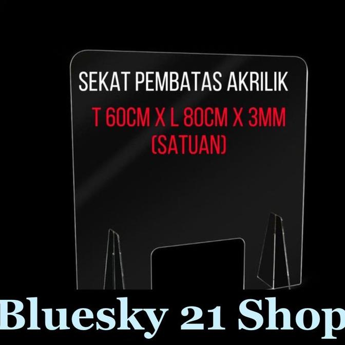 Jual PARTISI / SEKAT / PEMBATAS MEJA AKRILIK DENGAN LUBANG UKURAN 80 x ...