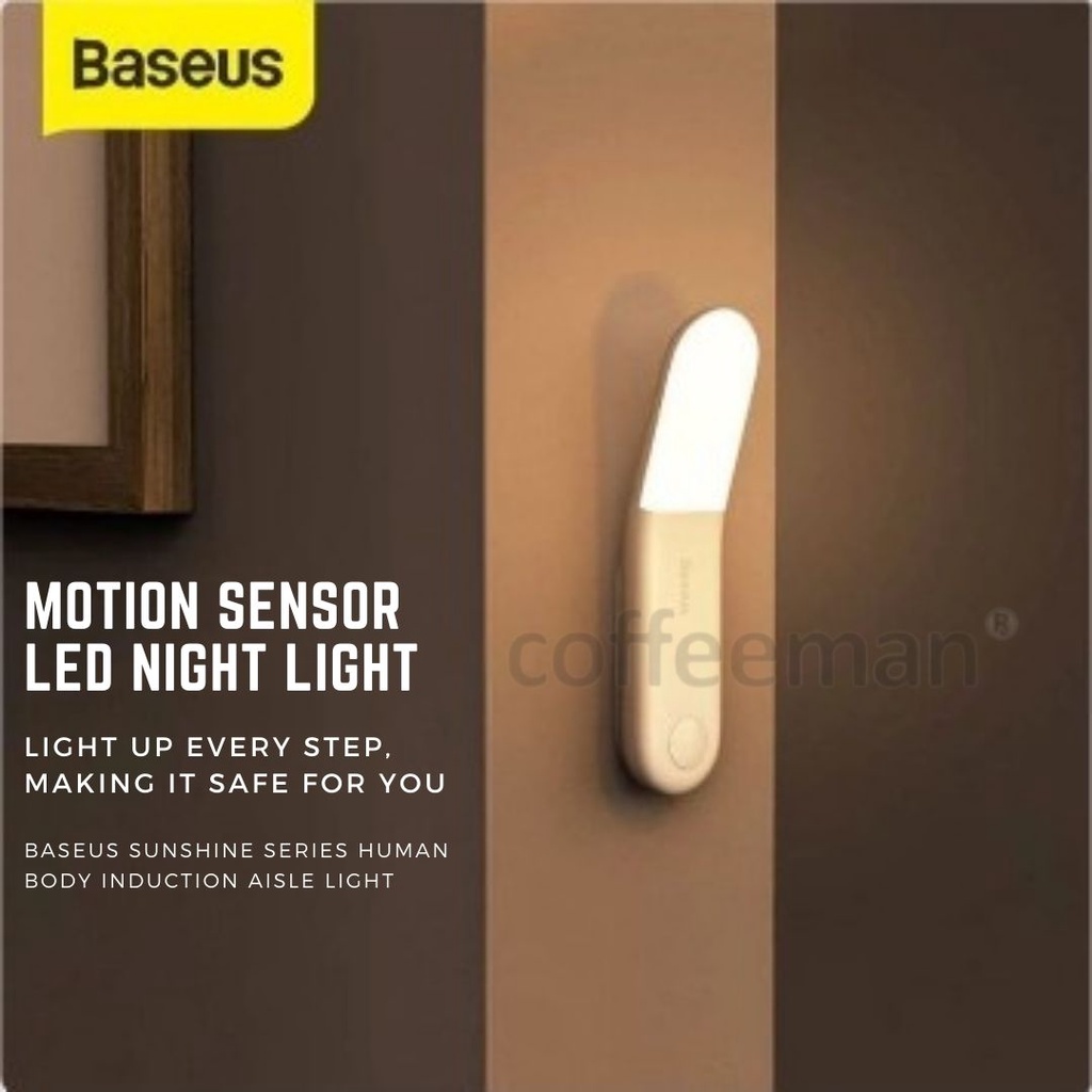 Jual Baseus Sunshine Aisle Night Lampu Malam Sensor Tubuh Otomatis On ...