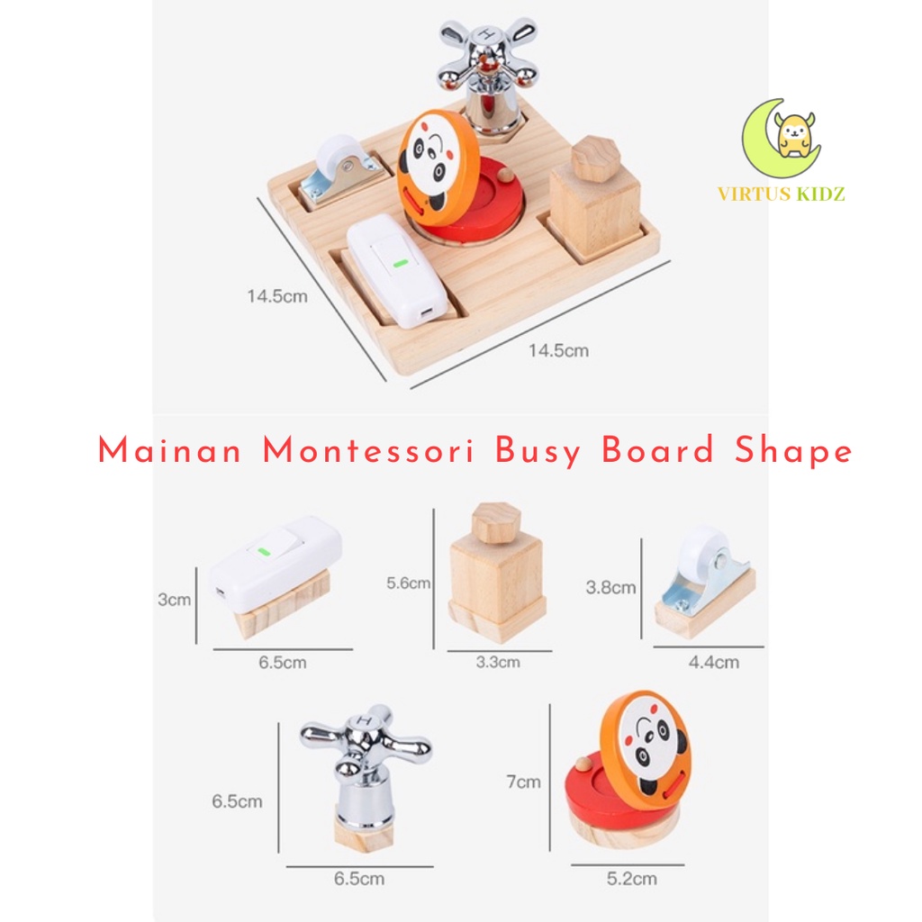 Jual Mainan Montessori Anak Busy Board Shape / Baby Toys Sensory ...