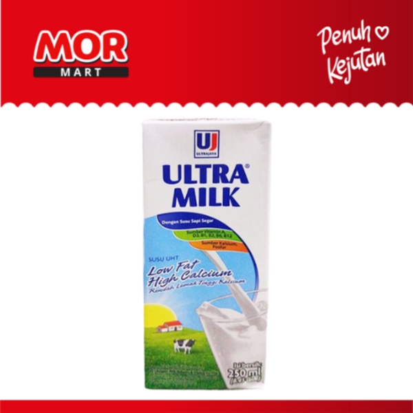 Jual ULTRA MILK Low Fat High Calcium Plain Tpk 250 ml | Shopee Indonesia
