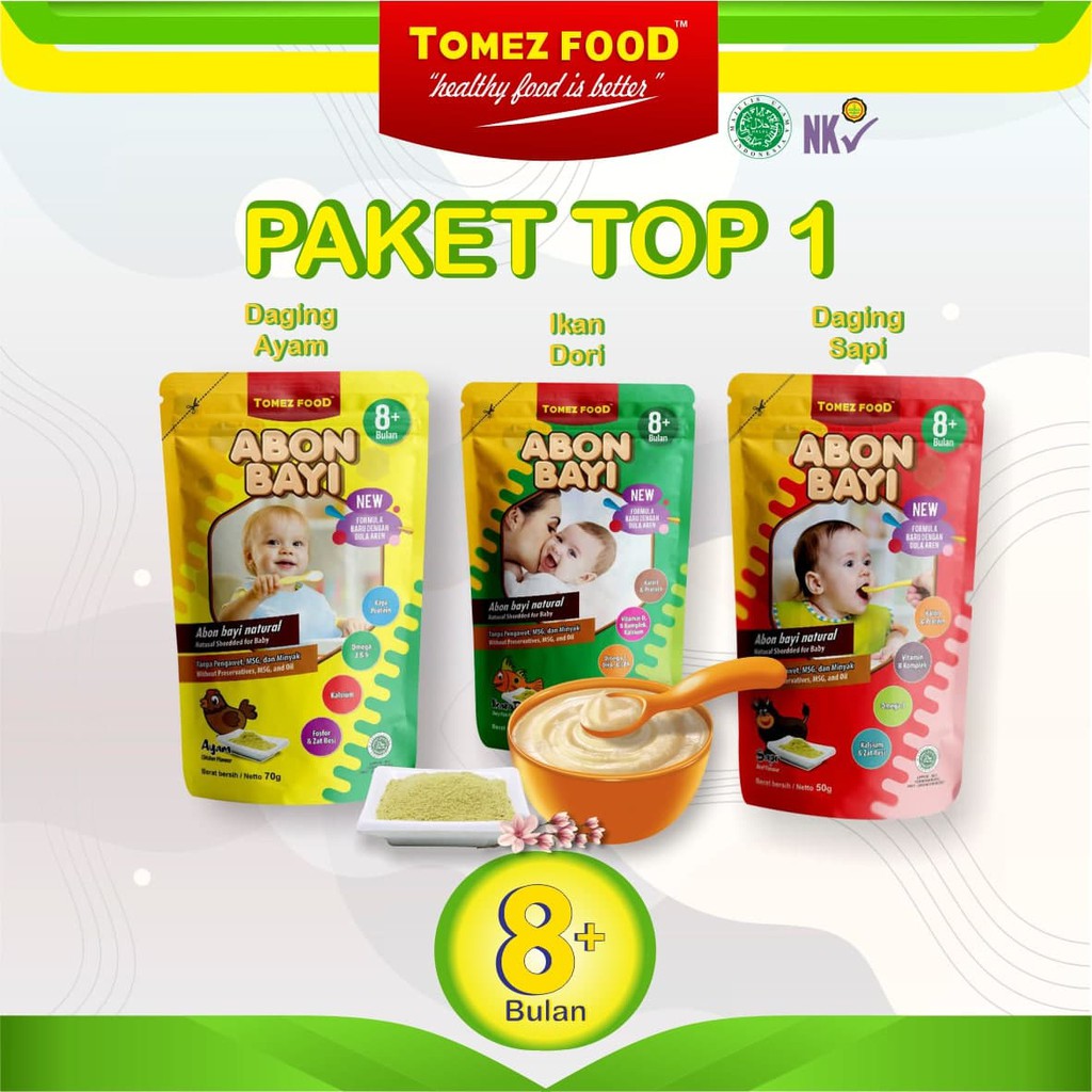 Jual ABON BAYI TOMEZ PAKET TOP 1 (Sapi, Ayam, Dori) | Shopee Indonesia