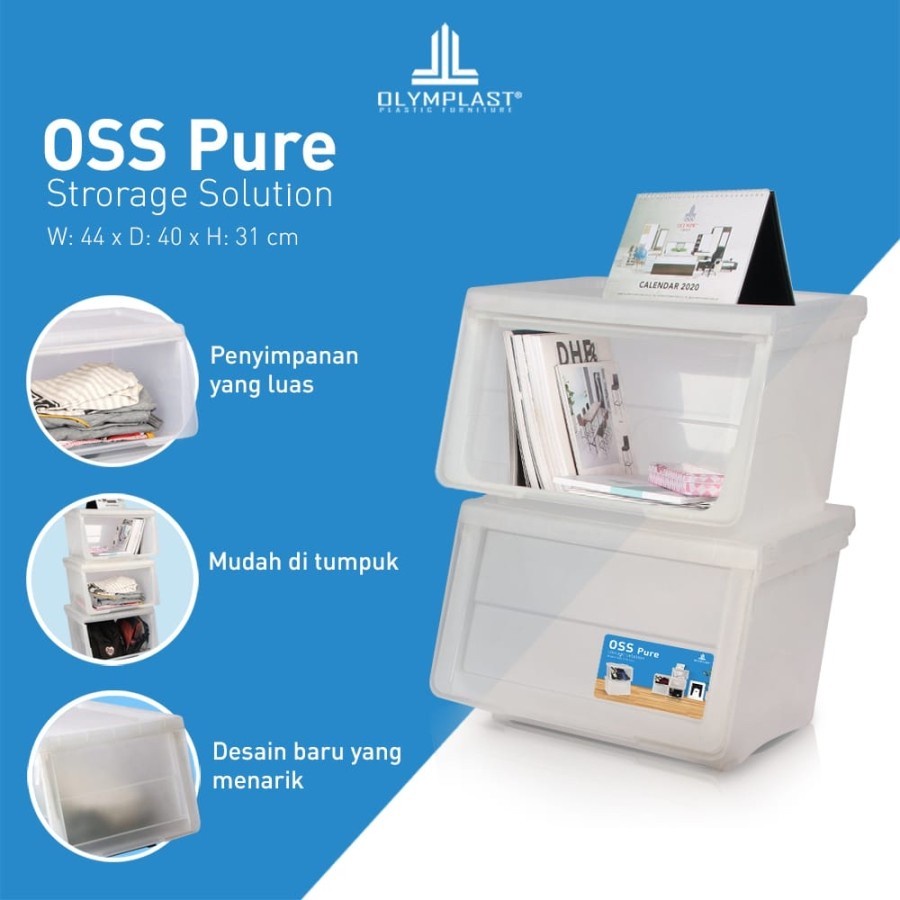 Jual Box penyimpanan transparan OLYMPLAST OSS PURE / PURE COLOR | Shopee Indonesia