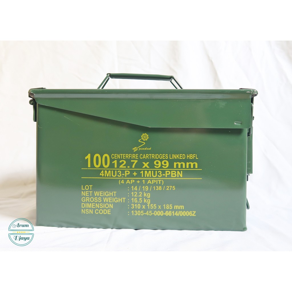 Jual Box Kotak Besi Serbaguna Peluru Pindad Multifungsi Tools Box TNI ...