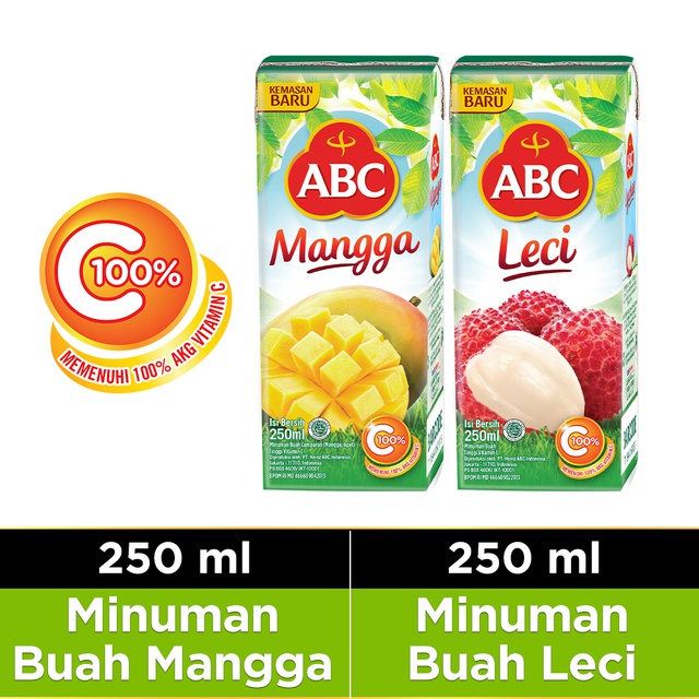 Jual ABC Mango Juice 250 mL + ABC Lychee Juice 250 mL | Shopee Indonesia
