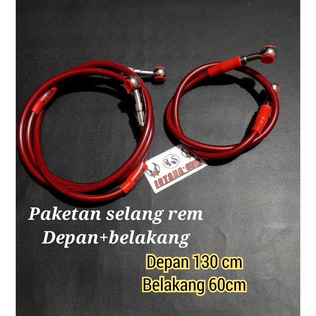 Jual 130CM Selang Rem Depan Variasi Panjang Merah + Belakang 60 CM 1 ...