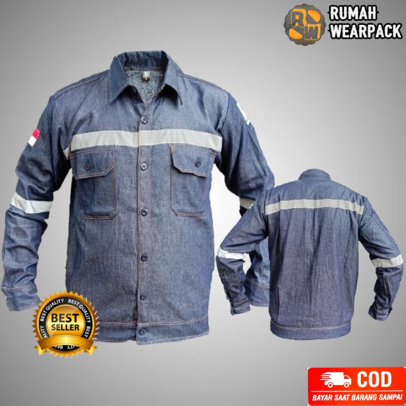 Jual Cardinal Baju Proyek Lengan Panjang Baju Wearpack Atasan Warna ...