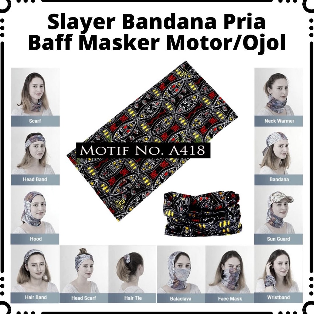 Jual Masker Baff Pria / Bandana Motif Abstrak C/ Bab Penutup Muka / Baf ...