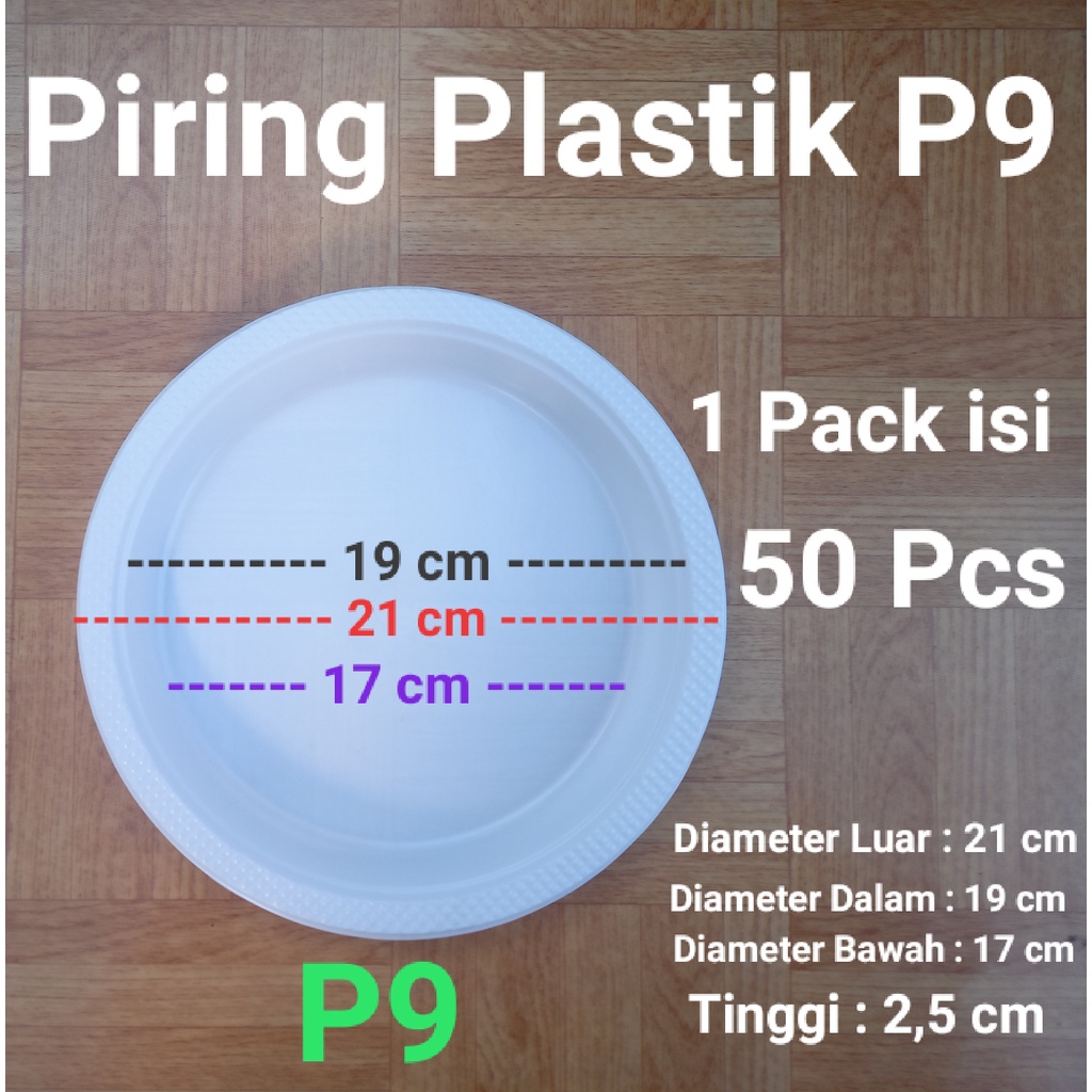 Jual Piring Makan Plastik P9 ( ukuran Besar ) 1 pack isi 50 pcs ...