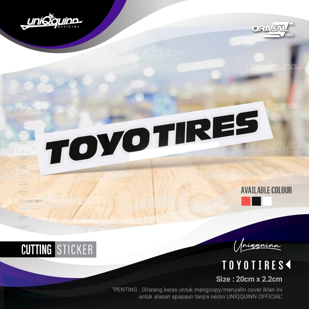 Jual UQ Cutting Sticker Toyo Tires | Stiker Mobil Toyotires - Hitam ...