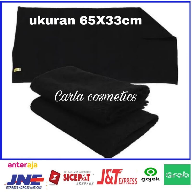 Jual handuk salon ukuran 65X33cm / Anduk barbershop warna hitam /Anduk ...