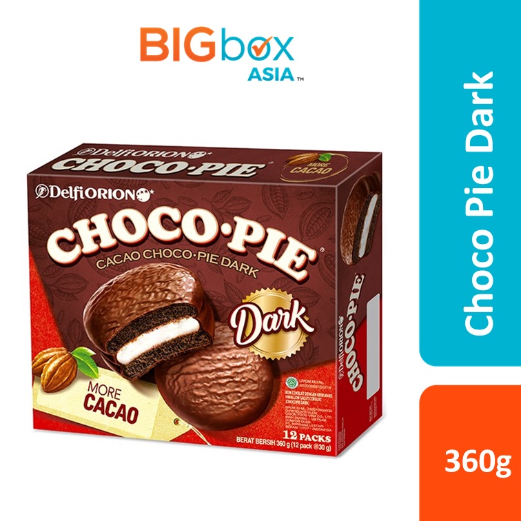 Jual Delfi Orion Choco Pie Original / Dark Chocolate 360g (isi 12 pcs ...