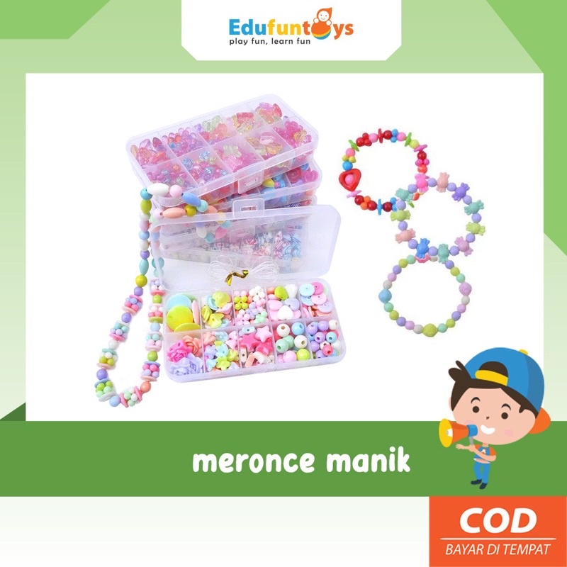 Jual Mainan meronce 3D BEADED DIY/ Kotak Manik Meronce dengan box sekat ...