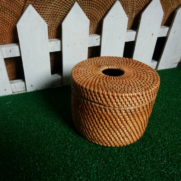 Jual Tempat Tisu Anyaman Rotan - Handmade Tissue Rattan Box - 12x13 cm ...
