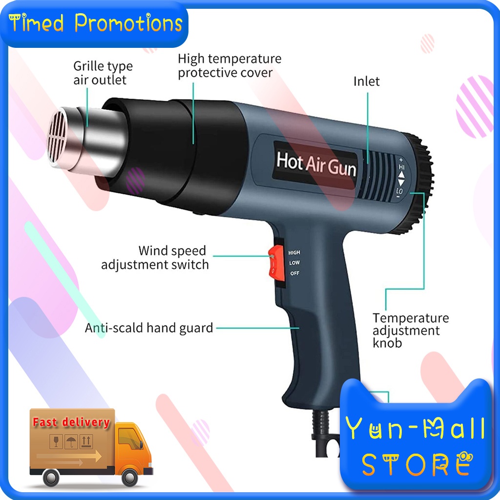 Jual COD YUN Mall Hot Air Gun - Hot Gun - Alat Pemanas Stiker Kaca Film ...