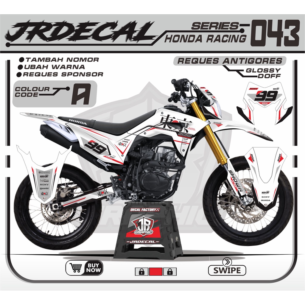 Jual DECAL HONDA CRF 150L PUTIH JEPANG TOKYO FULL BODY KEREN MINIMALIS SIMPLE MURAH TERBARU ...