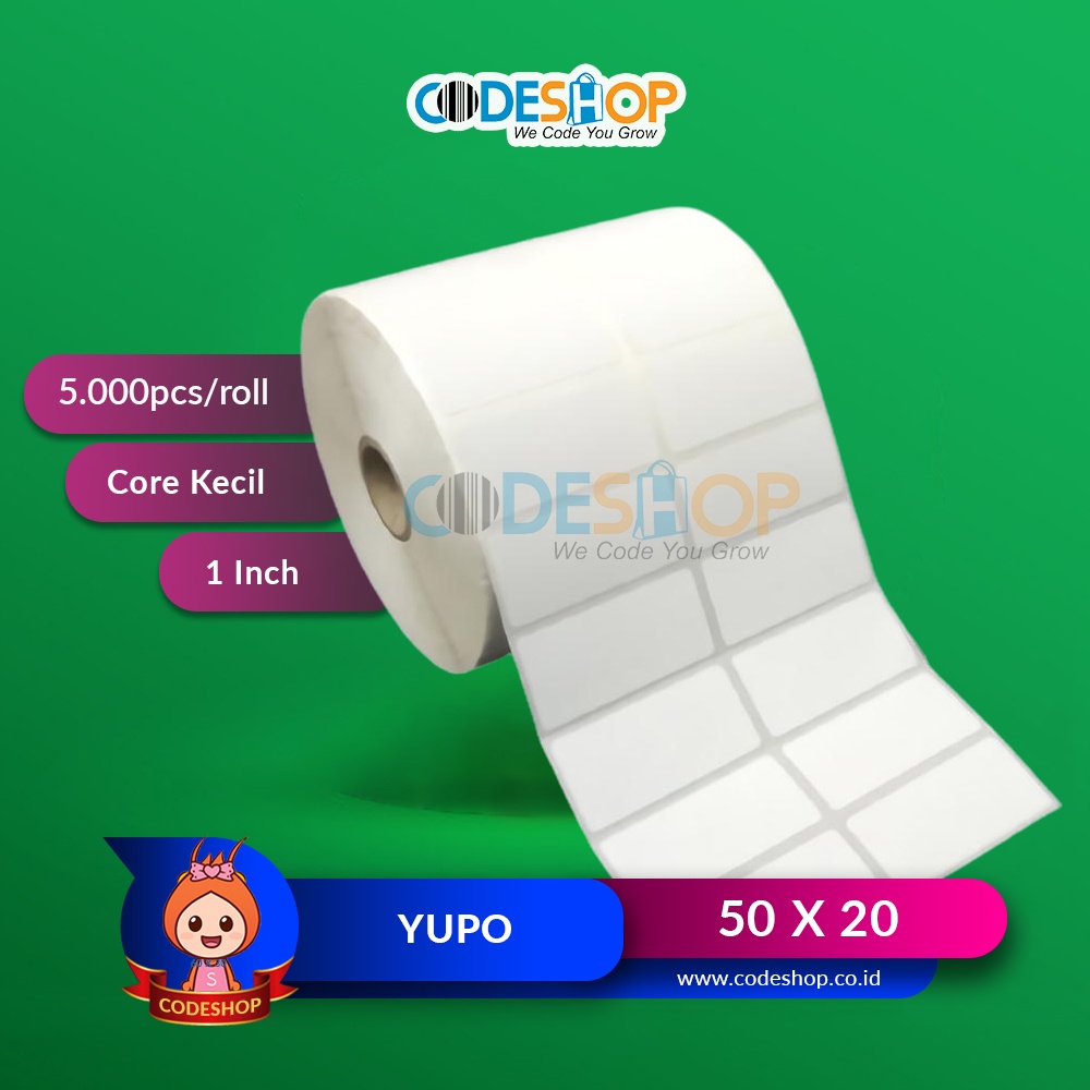 Jual Label Barcode 50x20mm 2 Line Stiker YUPO | Shopee Indonesia