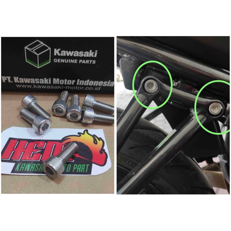 Jual baut L stenlis baut bostep step footstep belakang kawasaki ninja ...