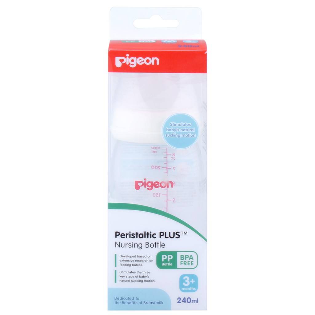 Jual Pigeon wideneck 240 Ml Putih + Box ( botol / Bottle wide neck Peristaltic / Peristaltik ...