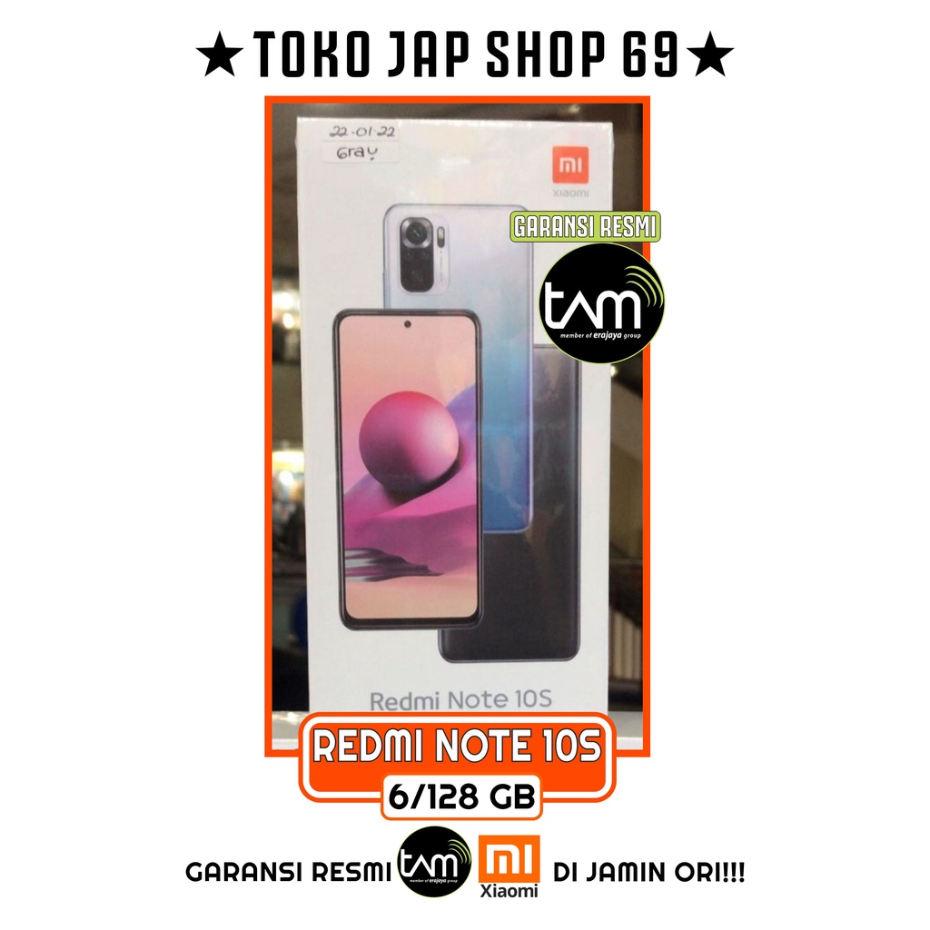Jual xiaomi redmi NOTE 10s ram 6/128 GB garansi resmi TAM grey di jamin ORI | Shopee Indonesia