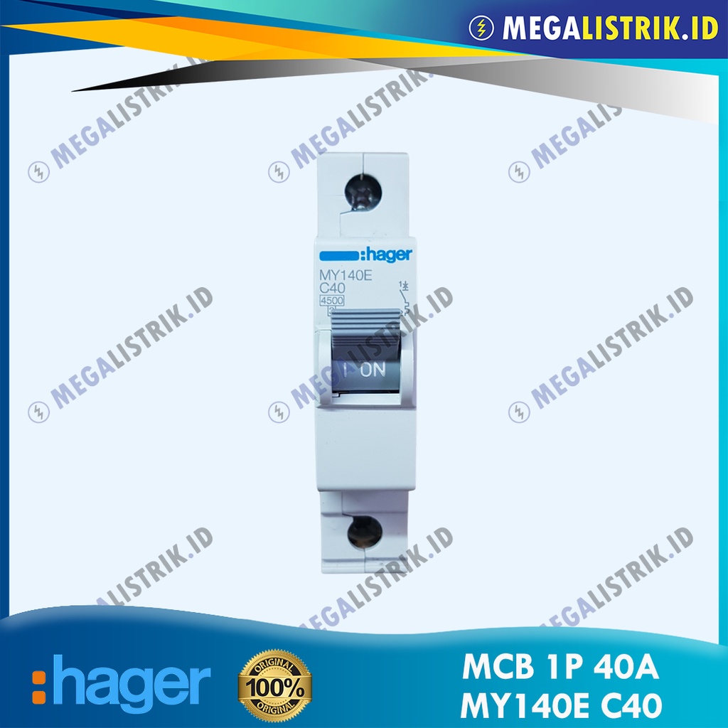 Jual HAGER MCB 1P 40A / 1 PHASE 40 AMPERE / 40 A 4.5KA SNI MY140E C40 | Shopee Indonesia