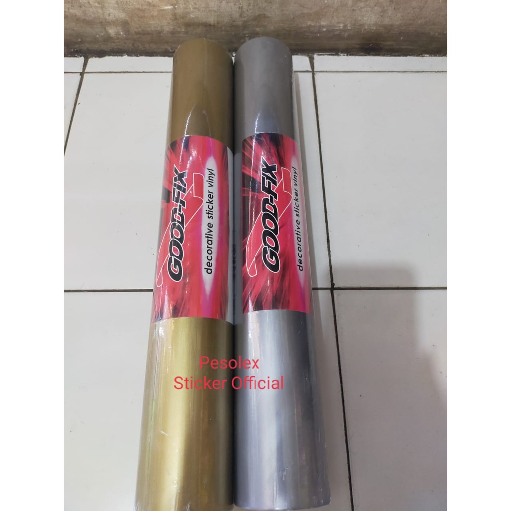 Jual Sticker Stiker Skotlet Vinyl Goodfix Silvel/Gold 45cm x 15m (roll) | Shopee Indonesia