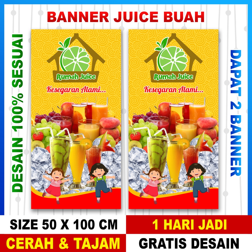 Jual BANNER JUS BUAH SUP PAKET 2 BANNER | Shopee Indonesia