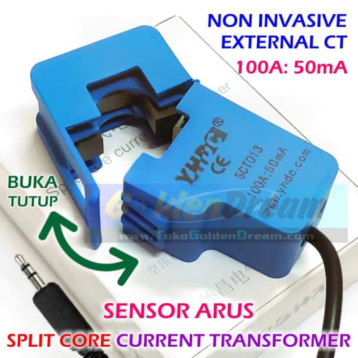 Jual SCT 013 Split Core Current Transformer CT External 100A 50mA 30A ...