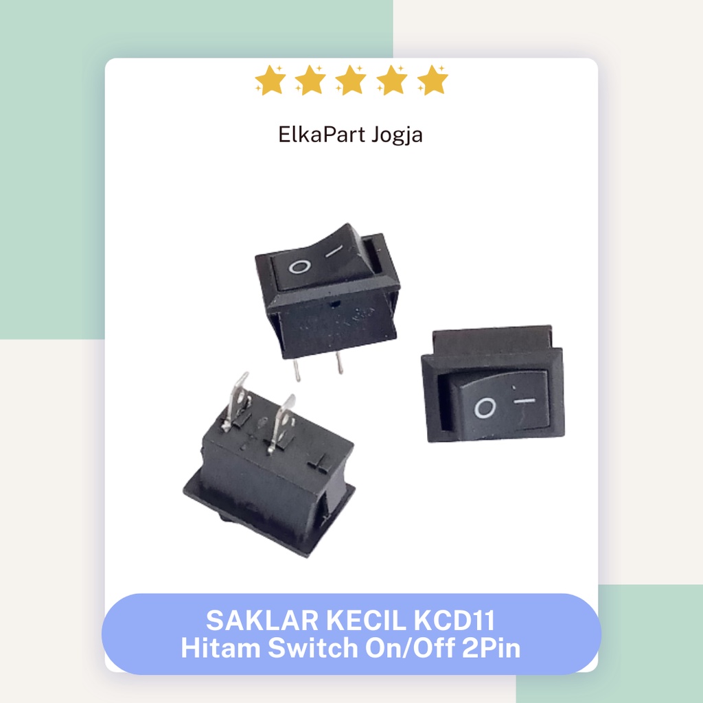 Jual SAKLAR POWER KCD11 Rocker hitam Switch On Off 3A 250V AC 2 Pin ...
