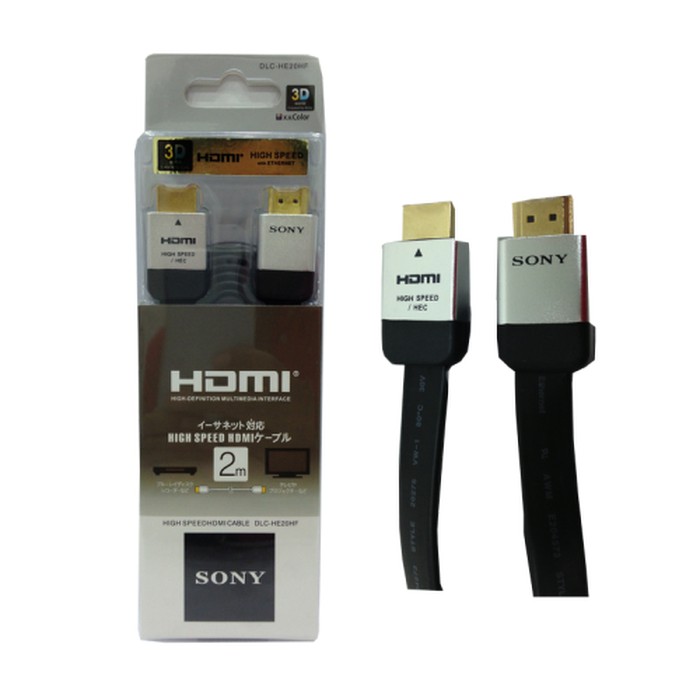 Jual Kabel Hdmi Sony 2m Flat/bulat Full Hd 3d 2 Meter | Shopee Indonesia