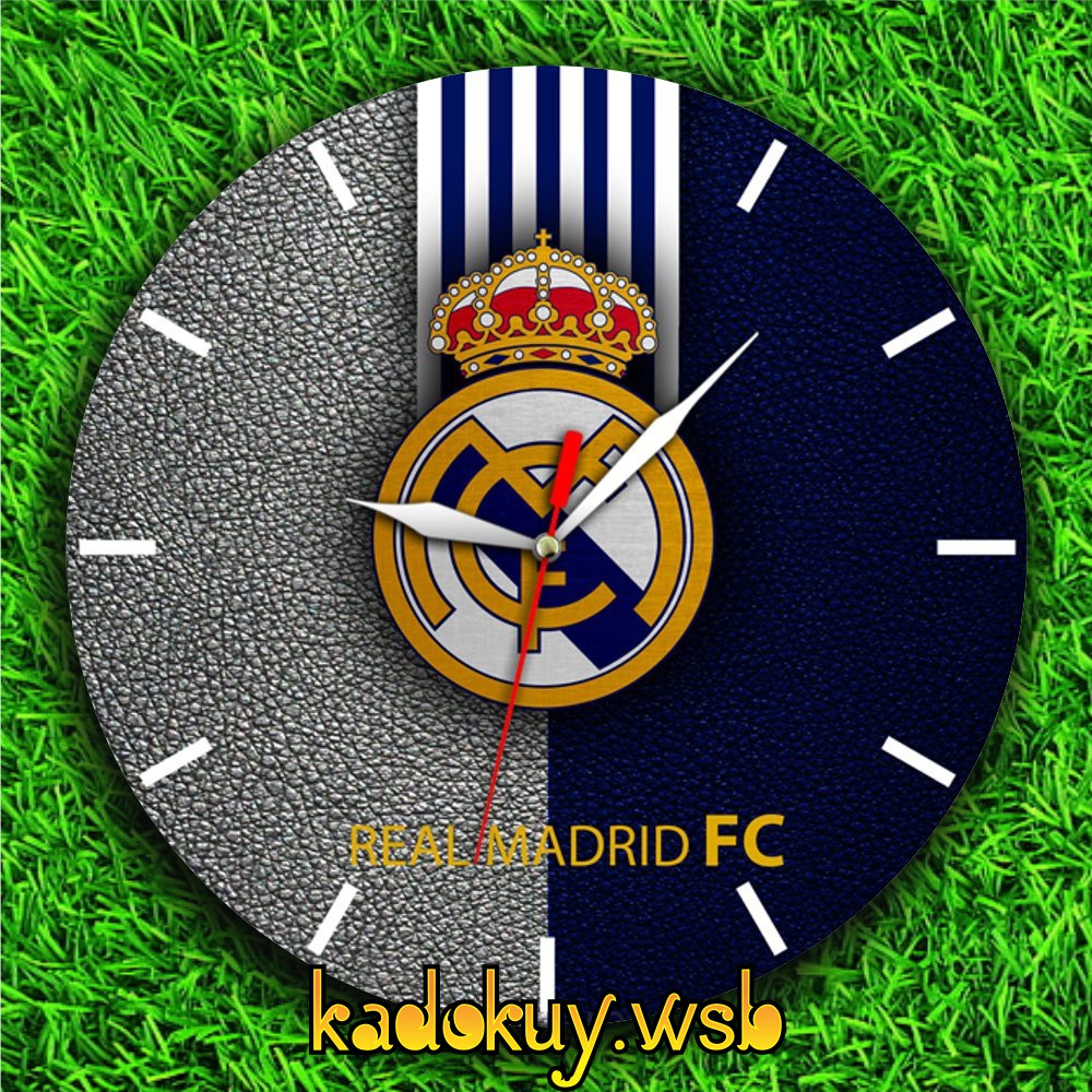 Jual Jam Dinding Kayu - Motif REAL MADRID Custom Foto Vintage Kado ...