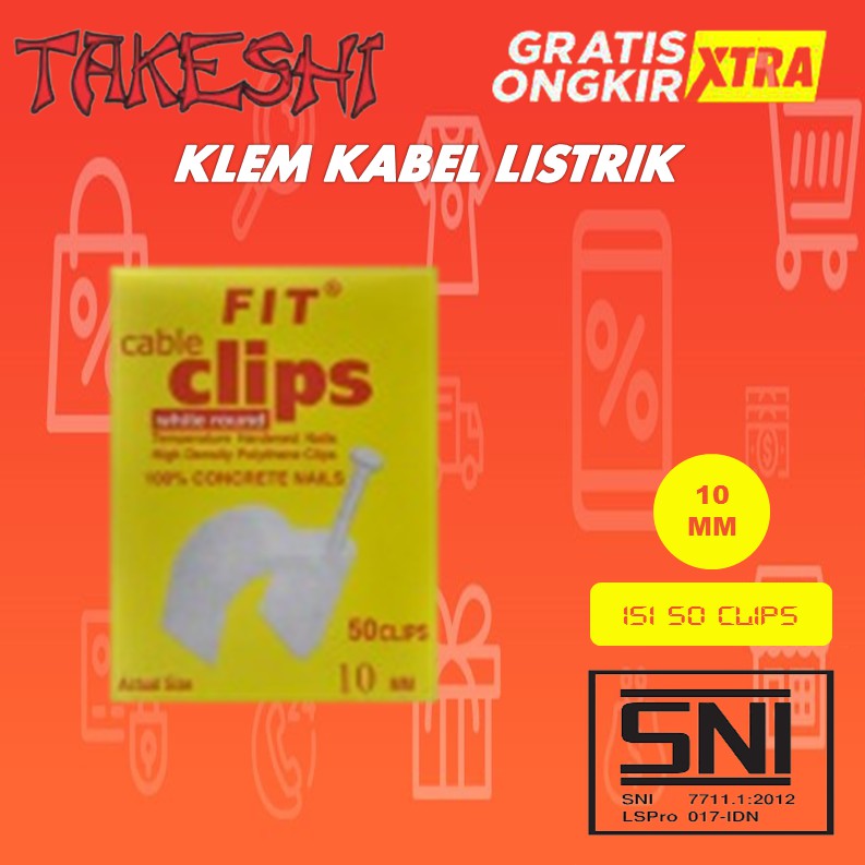 Jual Klem kabel listrik Cable Clips Merk FIT bagus diameter 10mm ...