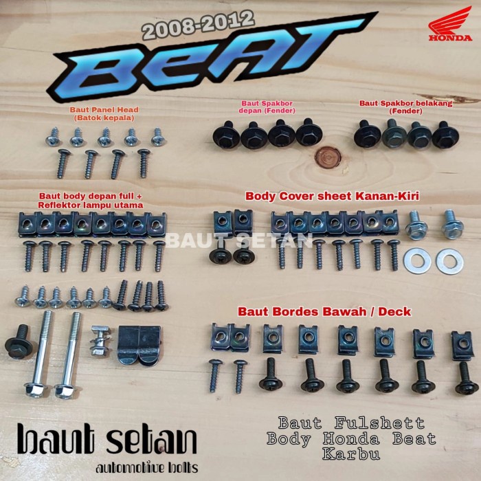 Jual Baut Full body Honda Beat karbu/baut fullset body Beat karbu ...