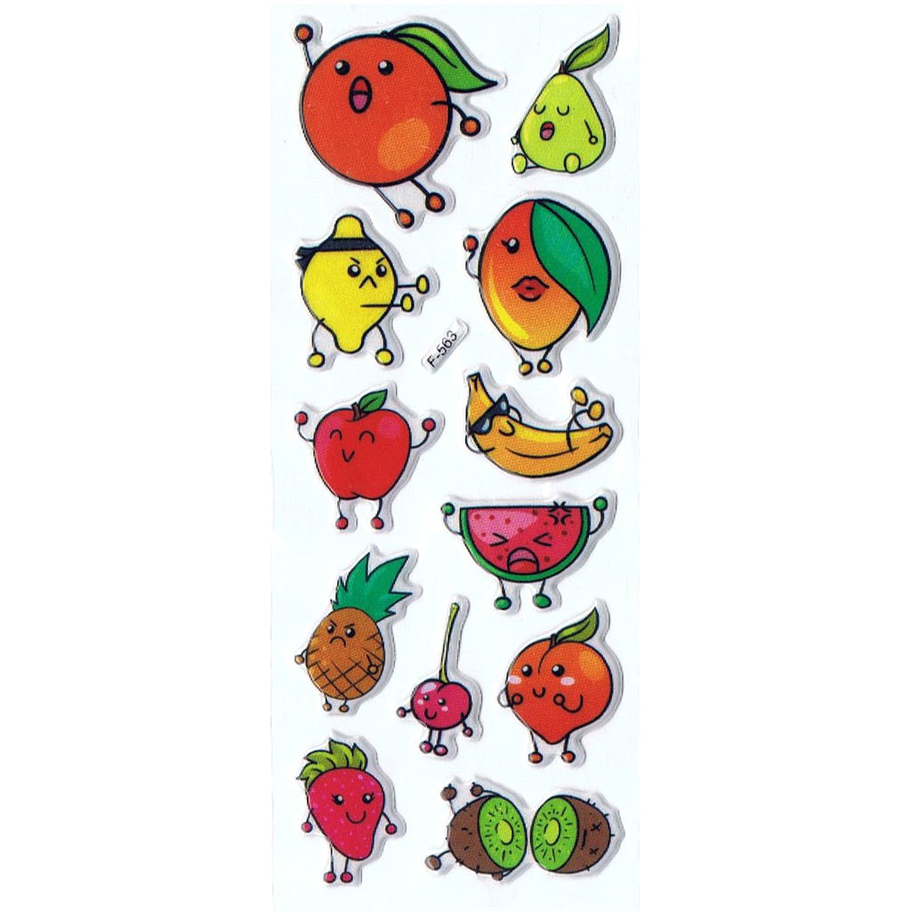 Jual SK494 Stiker Sticker Timbul Set Strip Aneka Gambar Kartun Buah ...