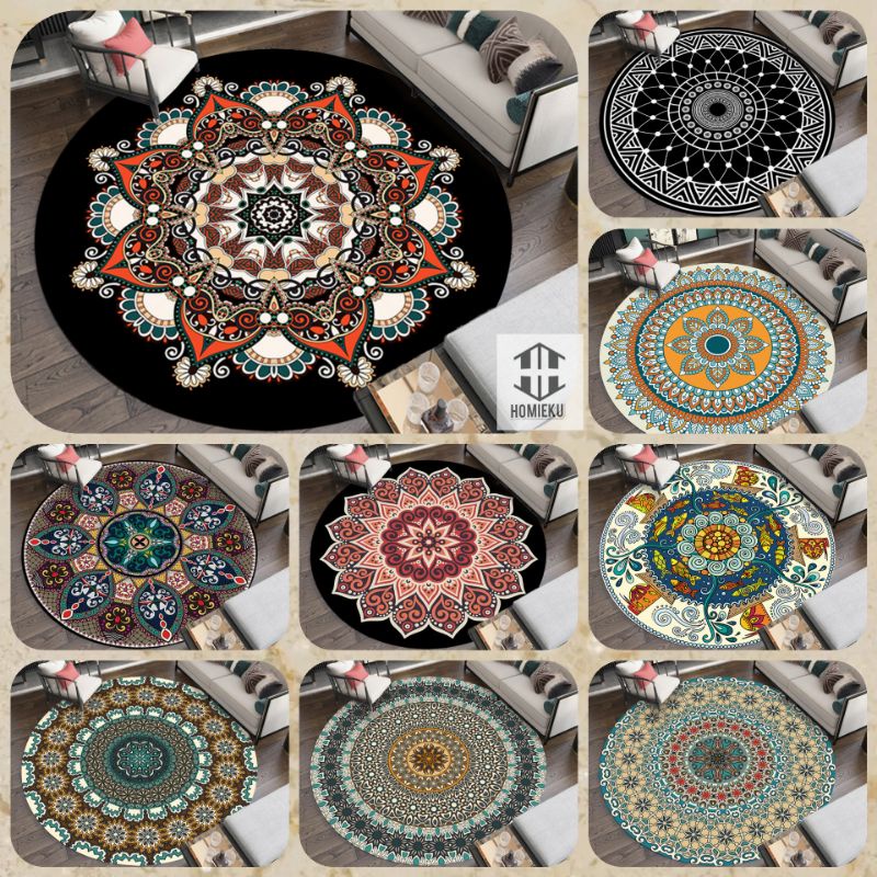 Jual Karpet Bulat Minimalis Cantik Bohemian Turki Mewah | Shopee Indonesia