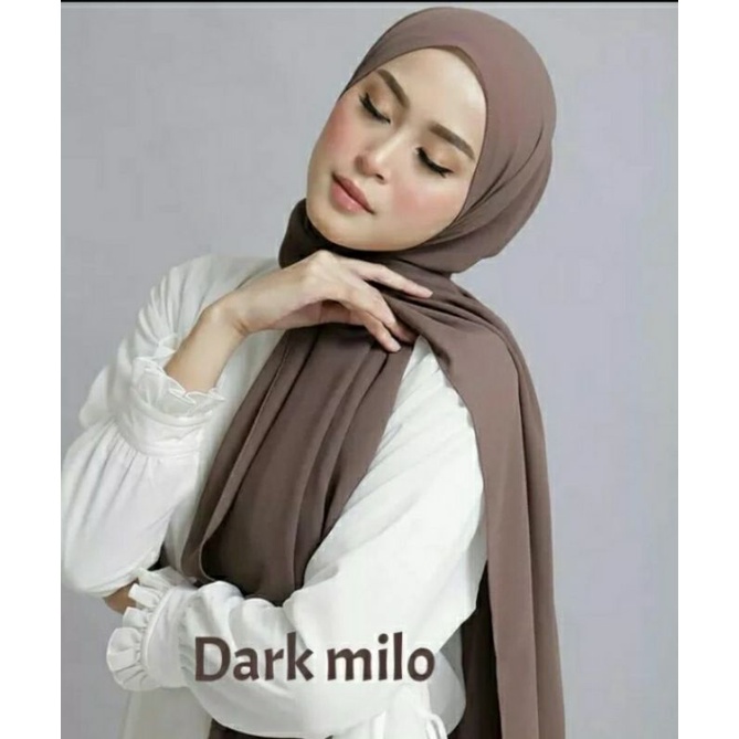 Jual PASHMINA CERUTY BABYDOLL WARNA DARK MILO | Shopee Indonesia