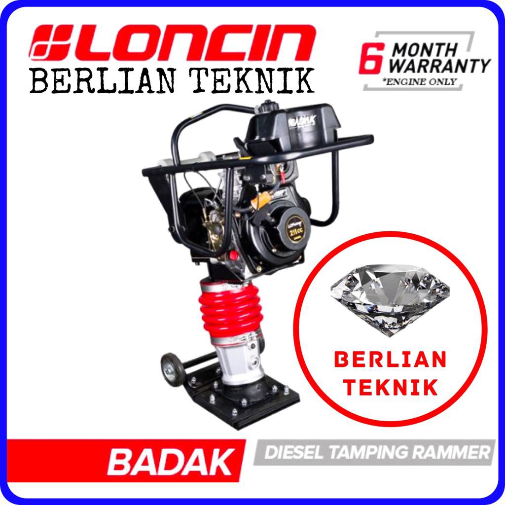 Jual Tamping Rammer Pemadat Tanah Loncin Badak + Mesin Diesel 5 HP ...