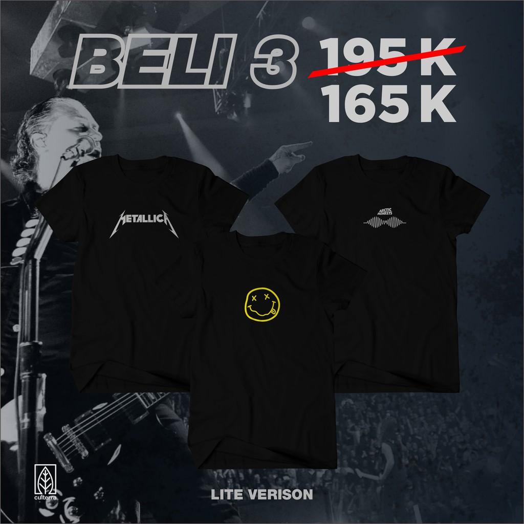 Jual KAOS BAND / PAKET HEMAT BEBAS PILIH 3 DESIGN / BAJU MUSIK ROCK ...