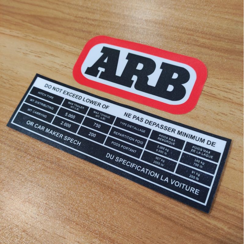 Jual stiker towing arb stiker arb satu set stiker anhang printing ...