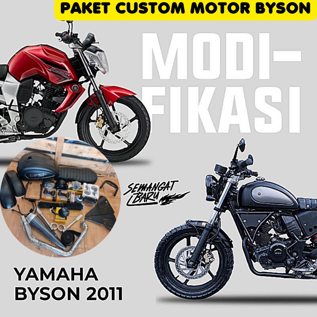 Jual PAKET BRATTCAFE CAFERACER DAN BRATTSTYLE YAMAHA BYSON FULL SEMOTOR ...