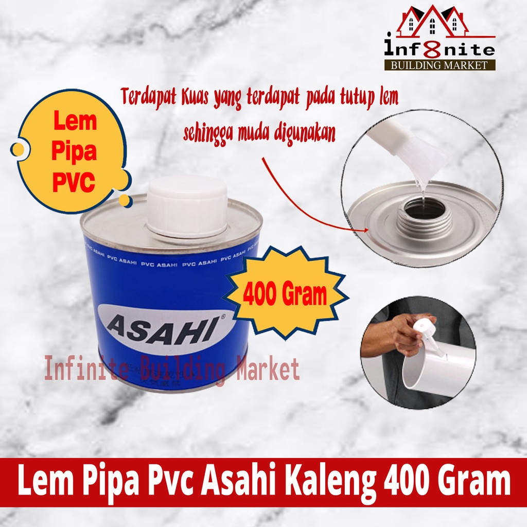 Jual Lem Pvc Kaleng Asahi Lem Paralon Asahi Lem Perekat Pipa Air 400 Gram | Shopee Indonesia