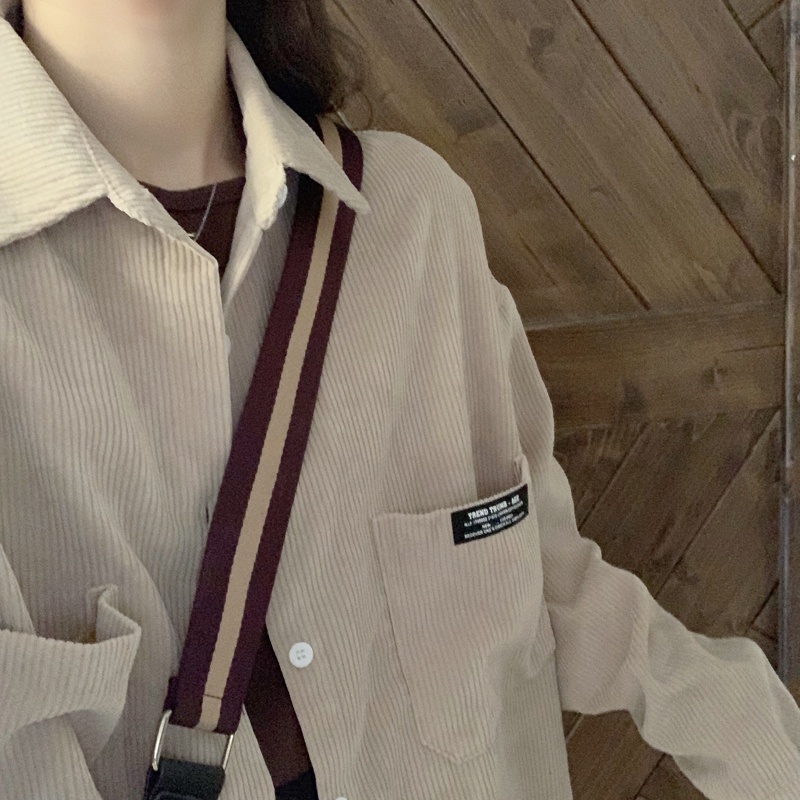 Jual YURUMA Kemeja korduroi wanita retro gaya Korea mantel kemeja ...