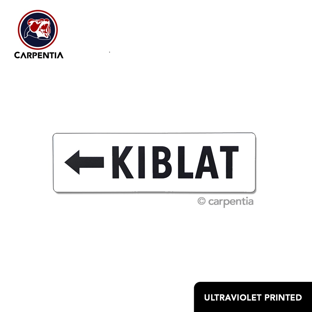 Jual Carpentia Acrylic Sign KIBLAT / Label Dinding Akrilik 24x7 cm / A ...